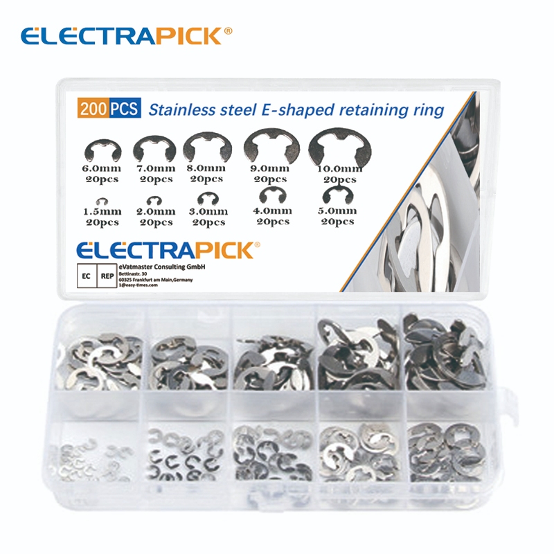Electrapick M1.5-M10 Stainless Steel Retaining Circlip Set (120/200 Pcs ...