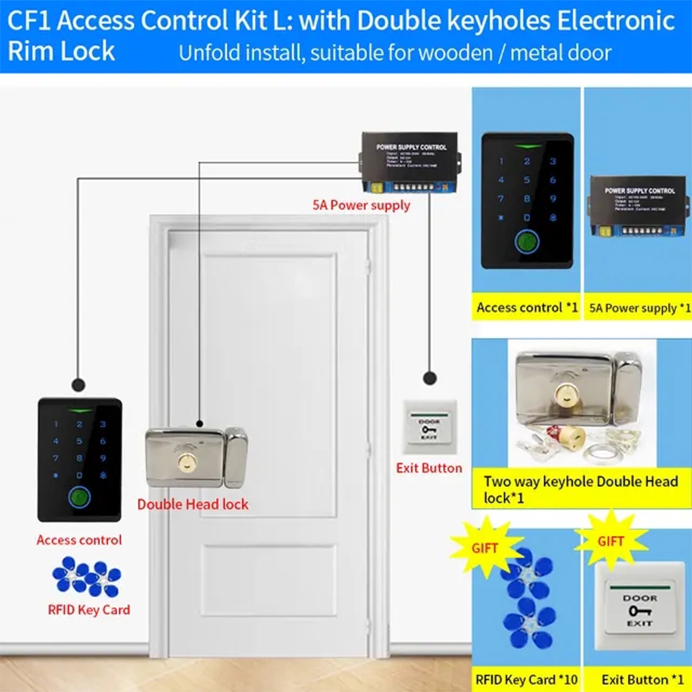 Tuya Wifi RFID Access Control System Kits Fingerprint Gate Opener Smart ...