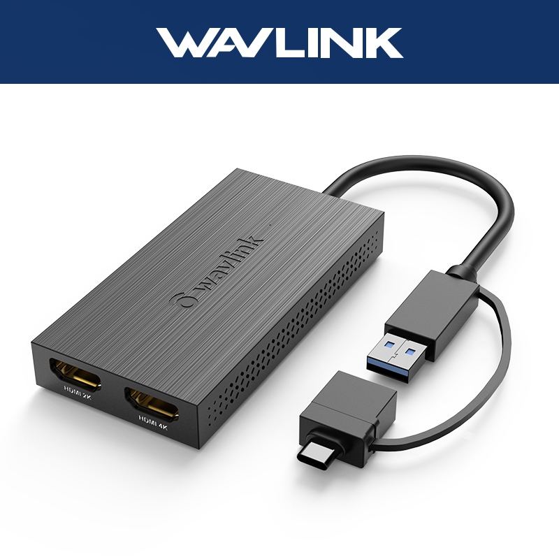 WAVLINK USB 3.0 To HDMI Splitter Dual 2K Display Output 1 IN 2 Out USB ...