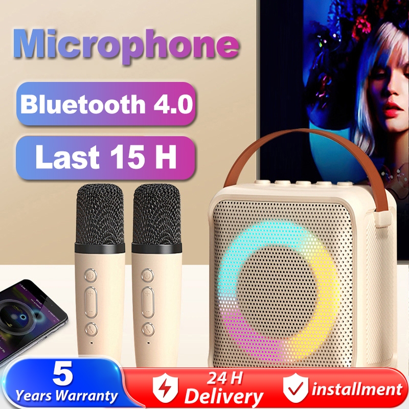 Microphone Speaker Bluetooth Wireless Latest Portable Dual USB/TF/AUX ...