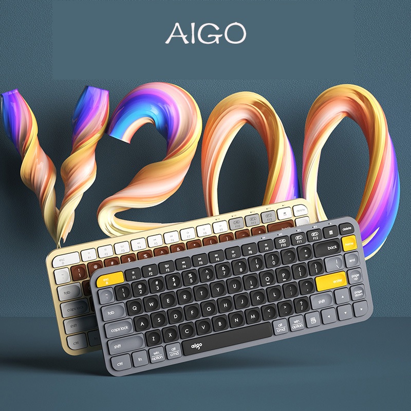 Aigo V200 Wireless Bluetooth Keyboard Low Noise Computer Laptop Tablet ...
