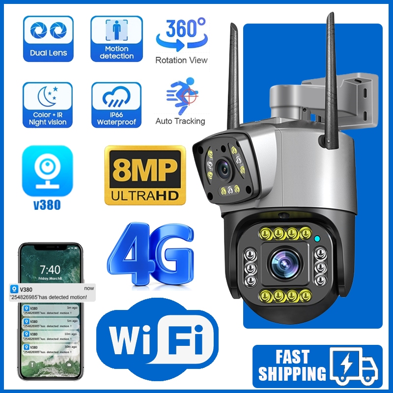 V380 Camera cctv phone control 4K Outdoor Celcom Wifi Sim card 4g ...