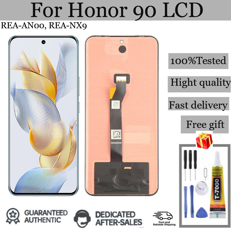 Original For Honor 90 LCD Display AMOLED Touch Screen With Frame 6.7" Honor 90 5G REA-NX9 REA ...