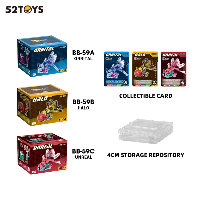52TOYS BEASTBOX BB-59A ORBITAL/BB-59B HELO/BB-59C UNREAL Mecha Deformation Action Figure ...