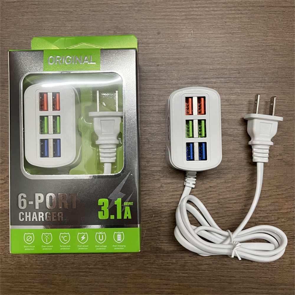 USB Power Strip Multifunctional Quick Charging Plug Play 6 Ports USB ...