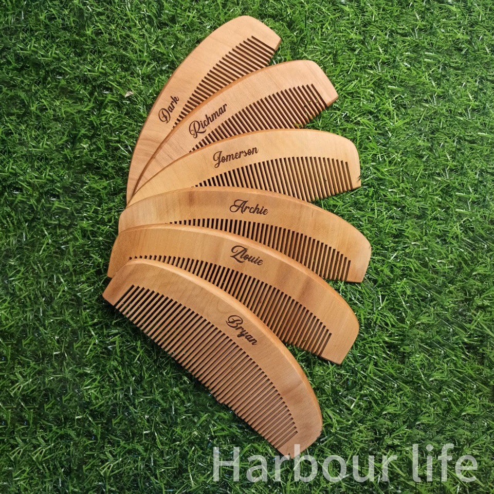 Harbour Life Wooden Hair Comb | Personalized | Laser Engraved | Wedding ...