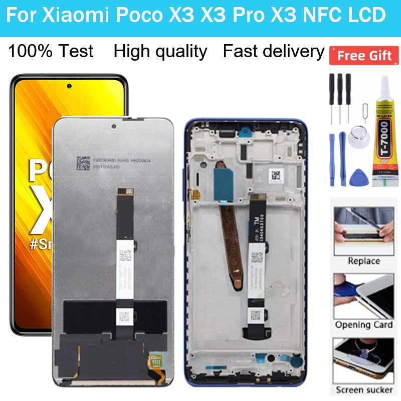 For Xiaomi Poco X3 X3 Pro X3 NFC LCD Display Touch Screen With Frame ...