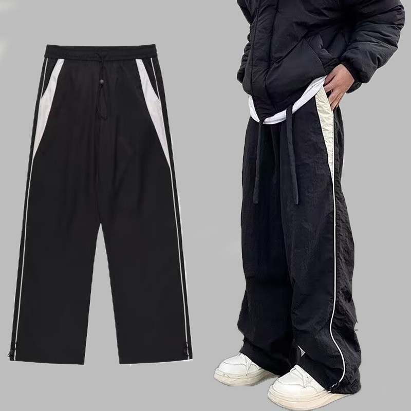 【monochrome】Personalized, simple and fashionable street trousers men ...