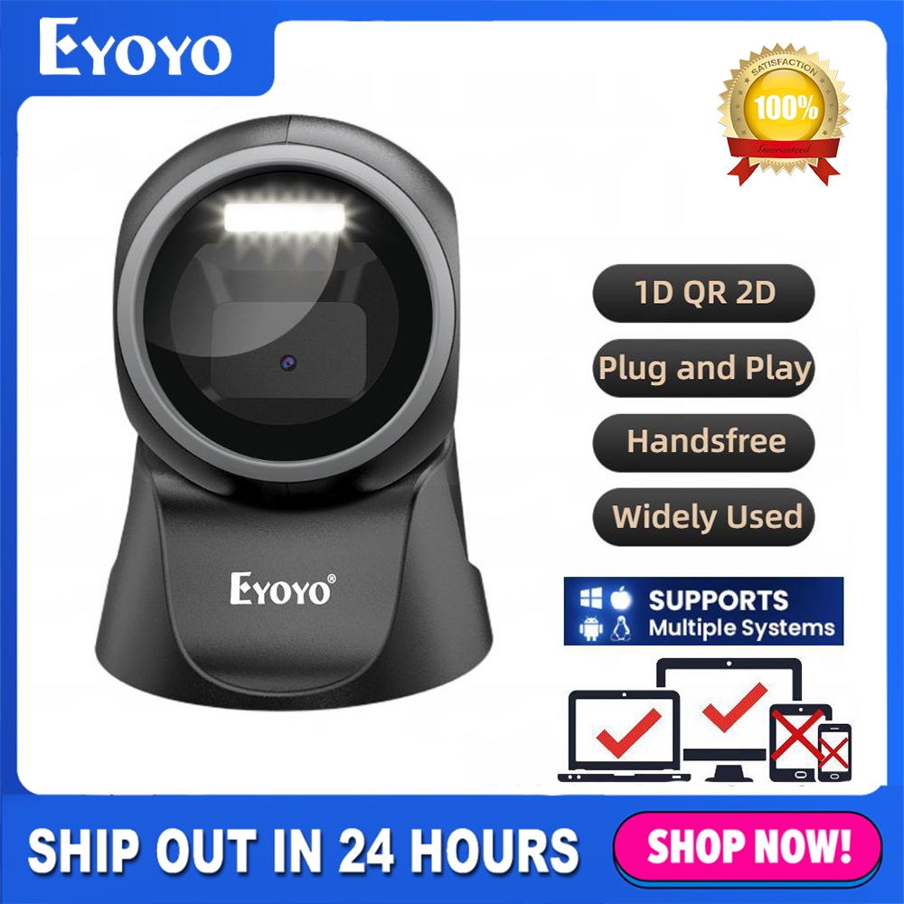 Eyoyo EY-7130 1D 2D Desktop Barcode Scanner with Automatic Sensing ...