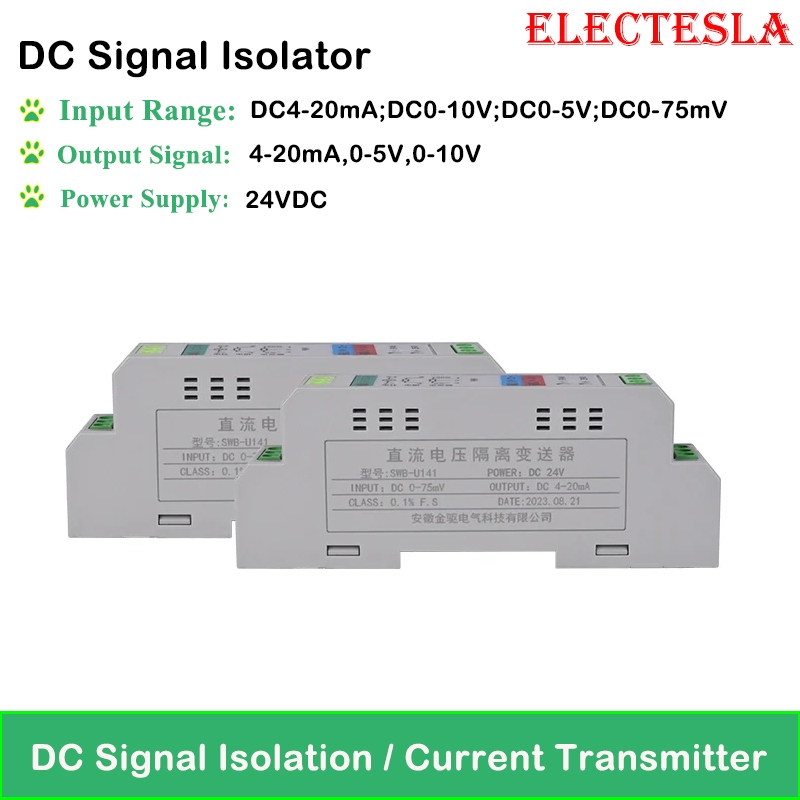 Analog DC Signal Isolation 1 in 1 out Transmitter Current Voltage Sensor Multi-input Multi ...