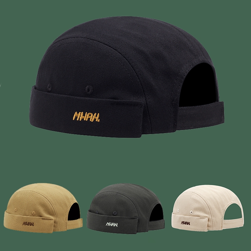 Vintage Dome 5 Panel cap Mikihat beanie man topi capal Solid Color topi ...