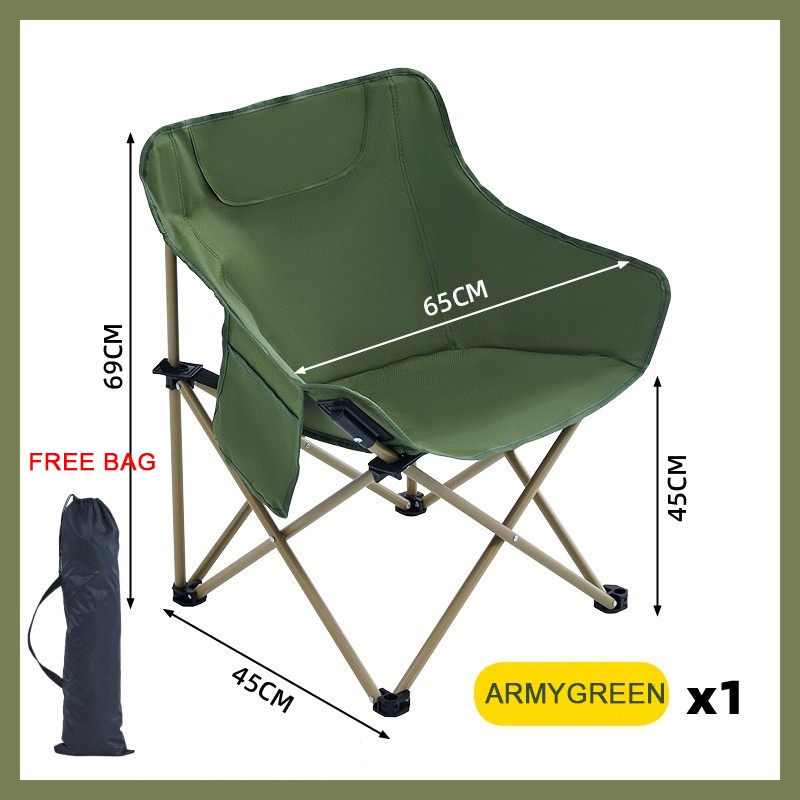 【Msia Ready Stock】 Moon Floding Chair Outdoor Camping Chair Hiking ...