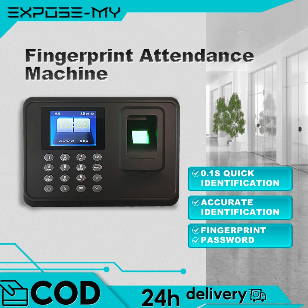 EXPOSE English Version Attendance Fingerprint Punch Card Machine ...