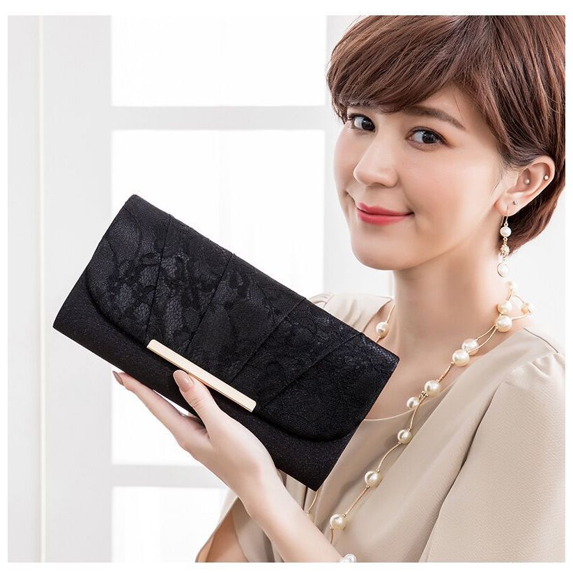 High-end Female Bag Elegant Ladies Banquet Clutch Lace Chain Link Bag ...