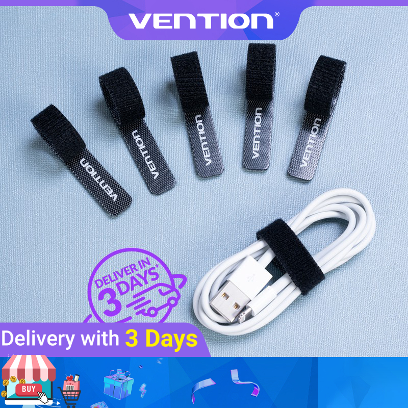 Vention Cable Organizer Cable Winder Self Adhesive Wire Ties Nylon Tape ...