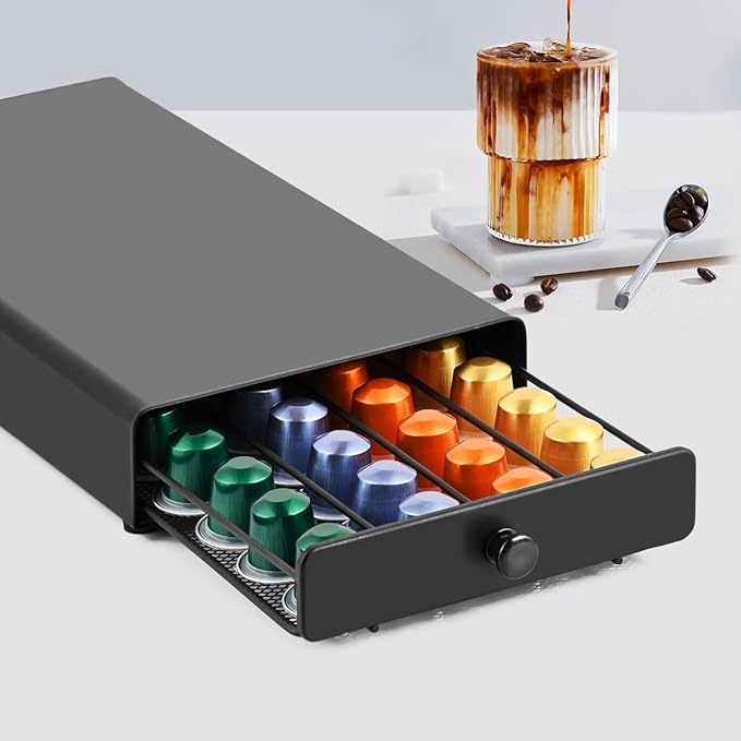 Capsule Coffee Storage Drawer Box Nespresso Metal Display Stand Drawer ...