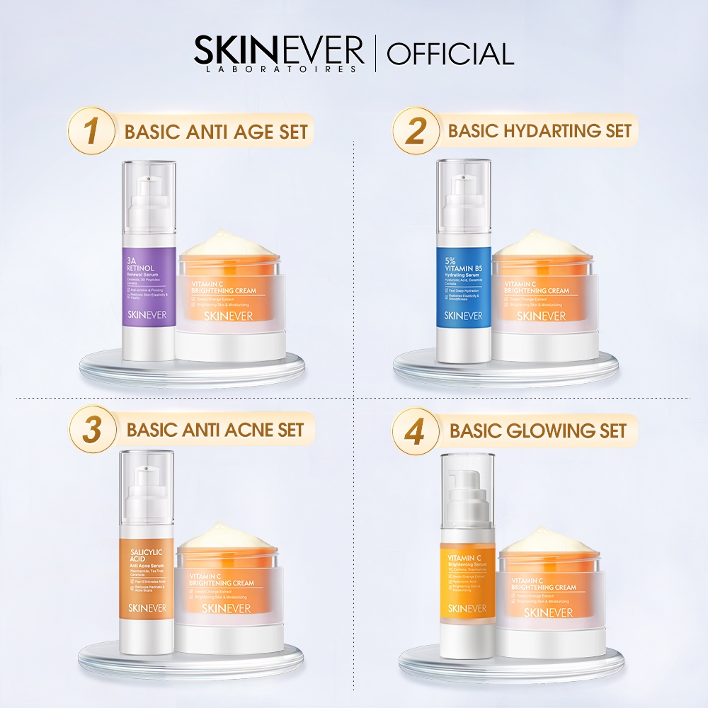 SKINEVER Face Care Set Multiple VC Face Brightening Cream Skin Multiple ...