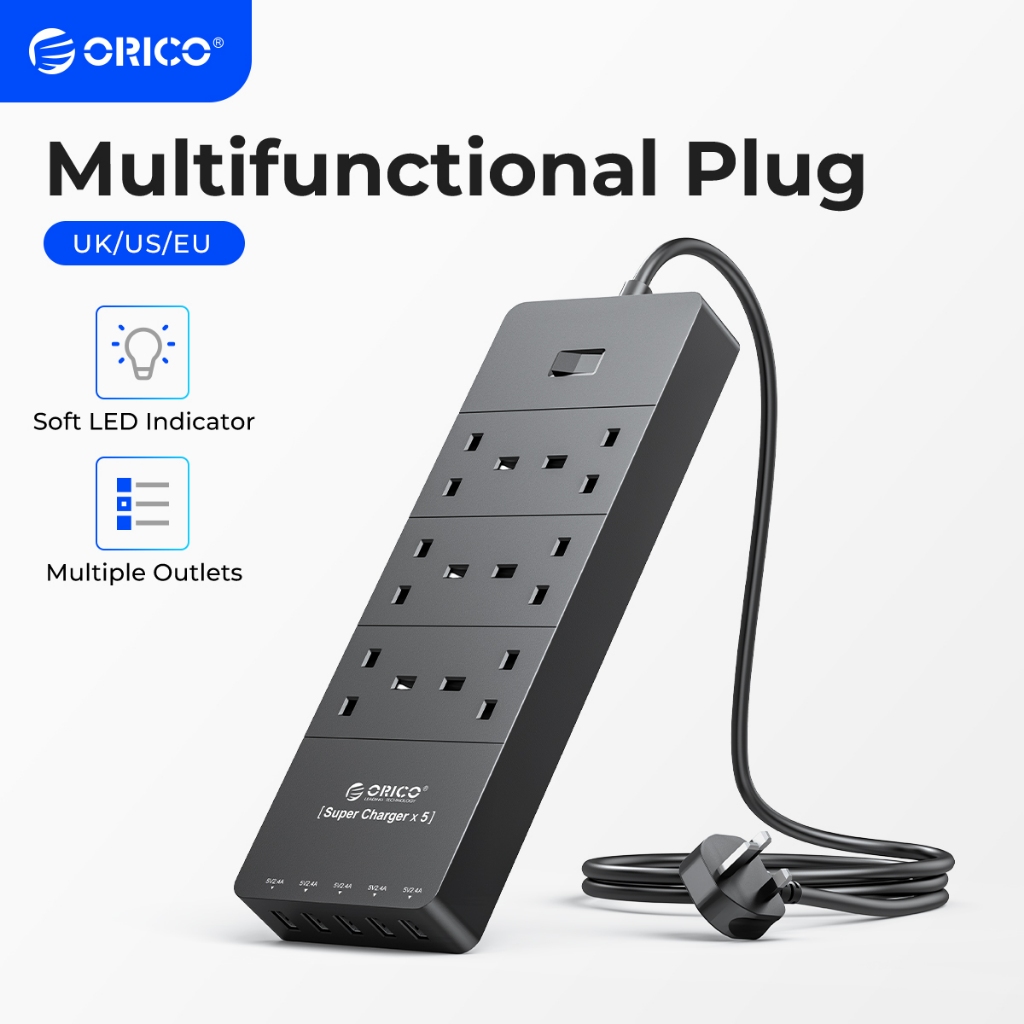 ORICO Power Strip with Extension Cable Electrical Sockets with USB ...