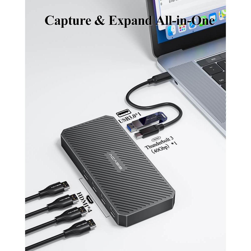 ACASIS Thunderbolt 3/4 4HDMI channel Video Capture Card 4 HDMI inputs ...