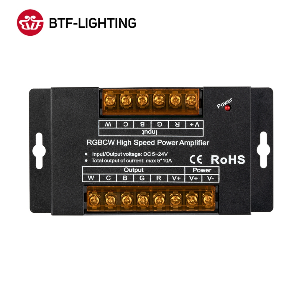 BTF-LIGHTING LED RGBCCT Signal Amplifier 5CH High speed power amplifier ...