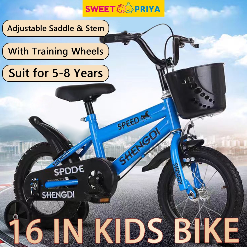 16/12 INCH Kids Bike & Basket Basikal Kanak Children Bicycle Basikal ...