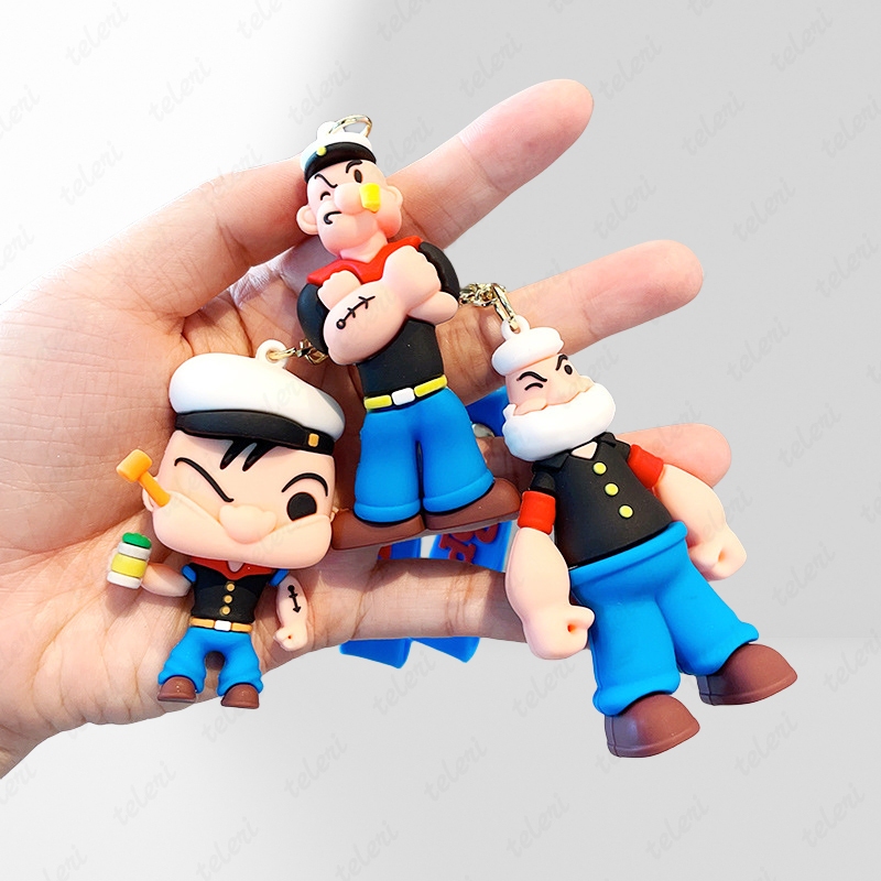 New Popeye Keychain Key Holder Pendant Backpack Anime Doll Cartoon ...