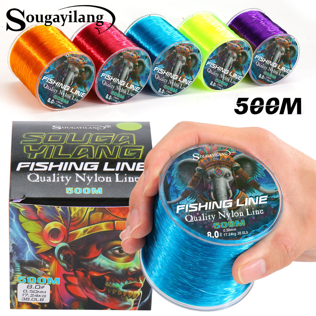 Sougayilang Super Strong Nylon Fishing Line 7-38lb 500M Monofilament Fishing Line Leader Line ...
