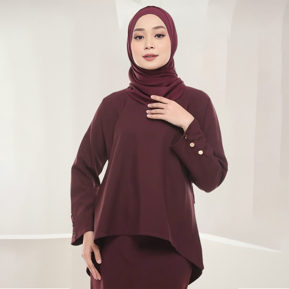 Yeleedon Baju Kurung Moden Kurung Moden viral Baju Kurung Modern Solid ...