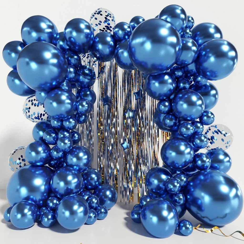 Blue Balloon Different Sizes 110 Pcs Chrome Balloon Garland Arch Kit ...