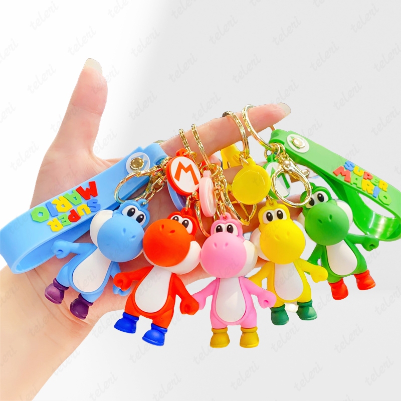 Anime Cute Super Mario Series Yoshi Dinosaur Keychain Design Backpack ...