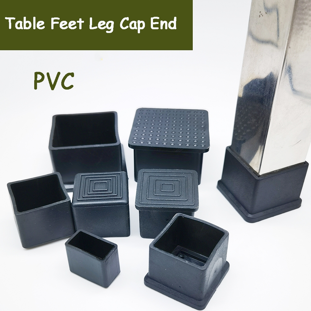 Square Feet Square End Caps PVC Rubber Tube Sleeve Table And Chair Foot ...