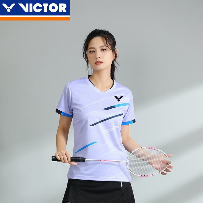 Victor Badminton T-shirts Men Women Quick Drying Badminton Shirt Training Suit Short Sleeve ...