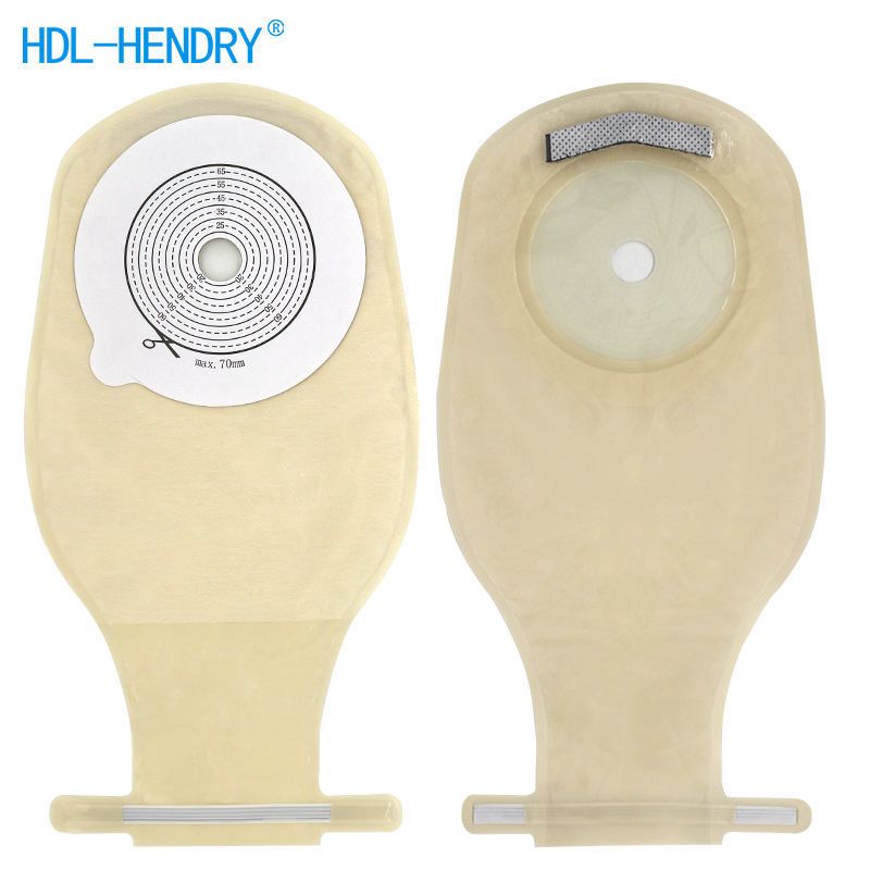 HDR 10Pcs 70mm ostomy Bags with Clips Carbon Filter Single Side Stoma ...