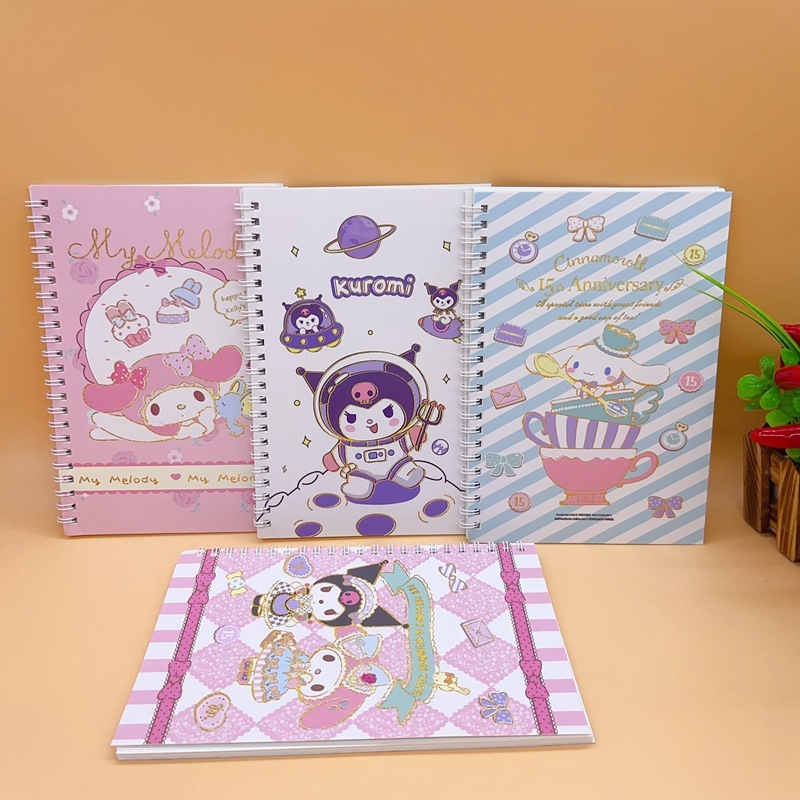 Ready Stock A5 Cartoon Kuromi Notebook girls Cute Mymelody Cinnamoroll ...
