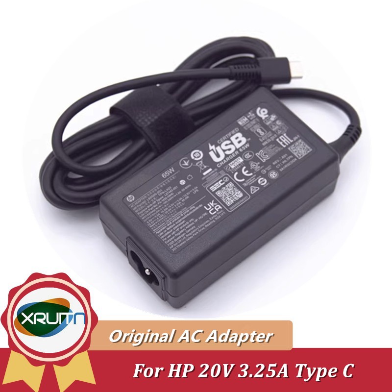 Original 65W USB-C AC Power Adapter Charger For HP 20V 3.25A Type C TPN ...