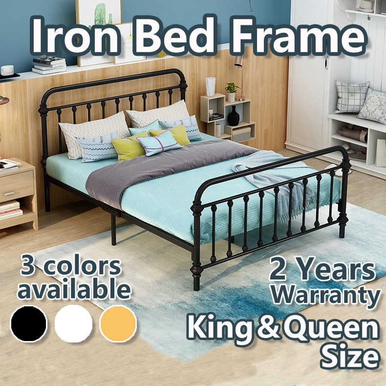 High load-bearing iron frame bed king bed frame queen iron bed frame ...