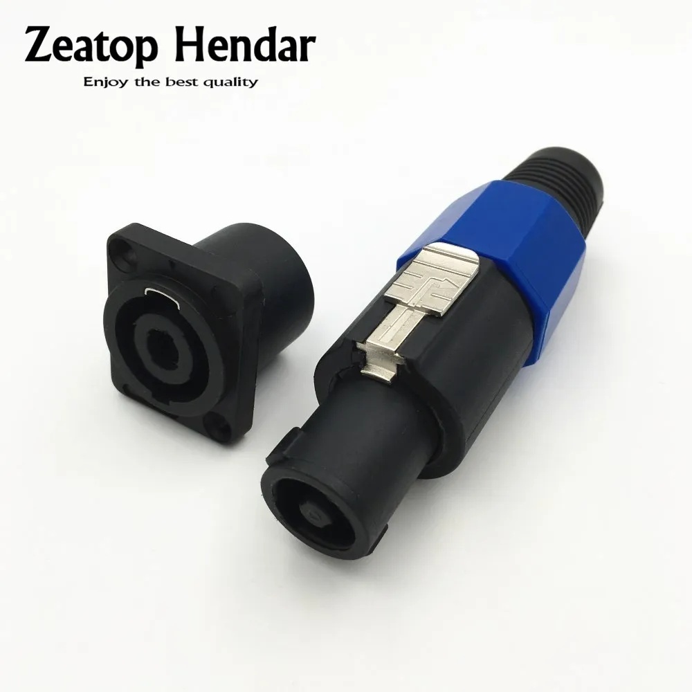 10Sets 4 Pin Speakon Power Male Plug with Button Lock+4 Pole Powercon ...