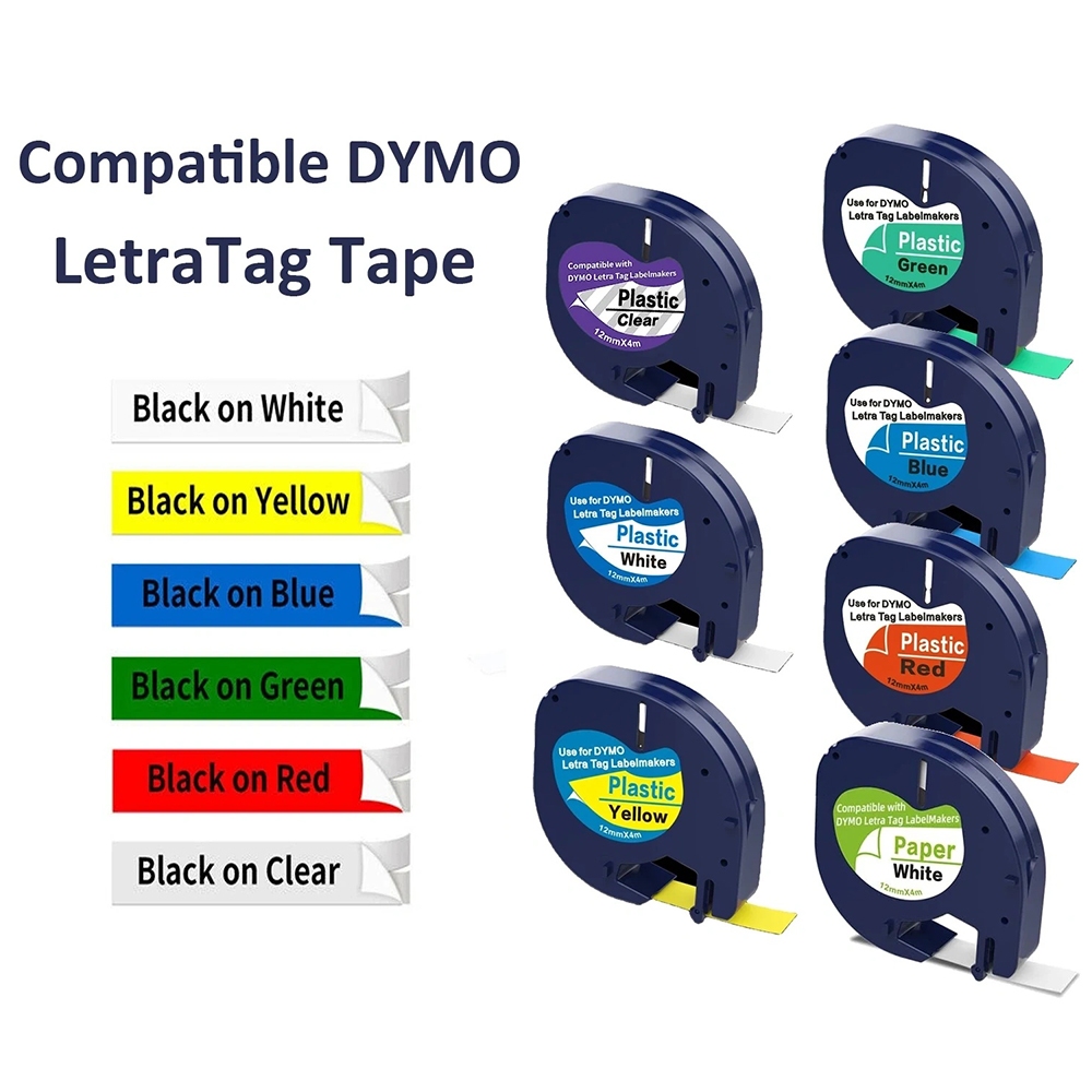 DYMO Compatible LetraTag Label Maker Tape Refills, for Dymo Letra Tag ...