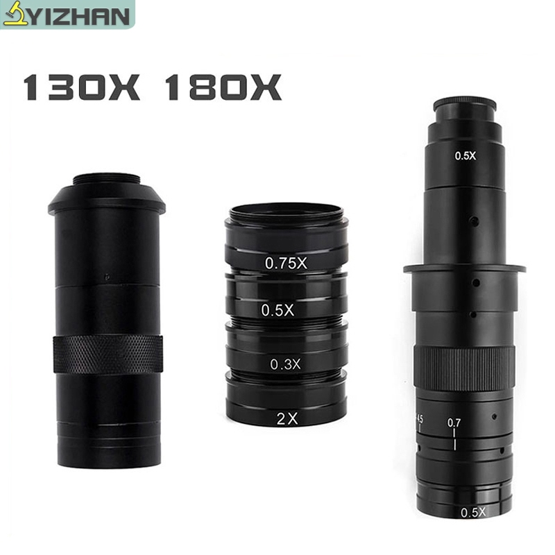 Industrial Video Microscope Camera Objective Lens 180 Times Adjustable ...