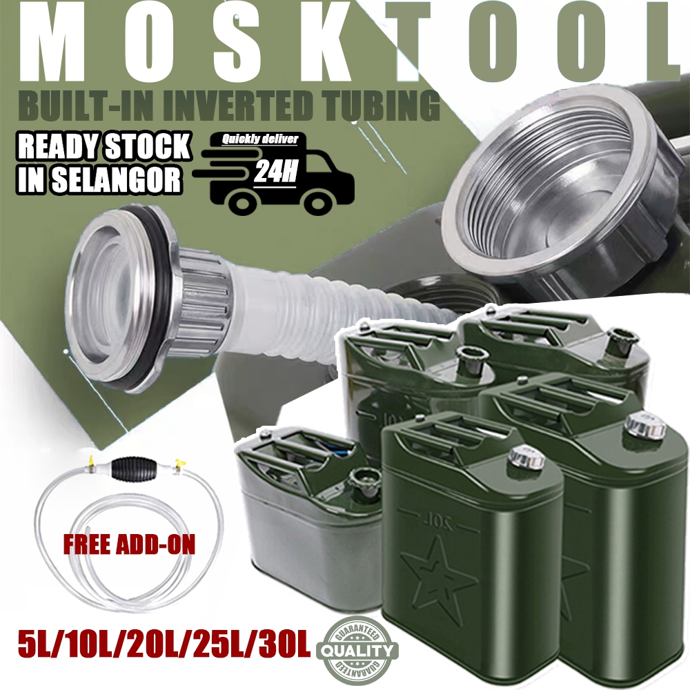 5L 10L 20L 25L 30L tong minyak petrol Jerry can oil drum gasoline drum Spare Fuel Tank oil tank ...