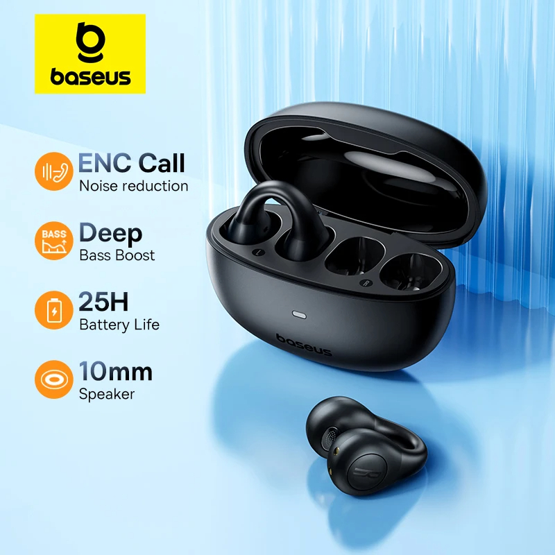Baseus AirGo AS01 Wireless Earphones Bluetooth 5.3 Earclip Earphones 2 ...