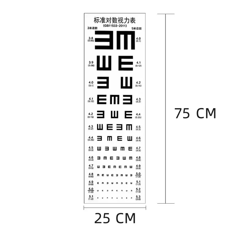 Waterproof Snellen Eye Chart Standard Visual Testing Acuity Chart ...