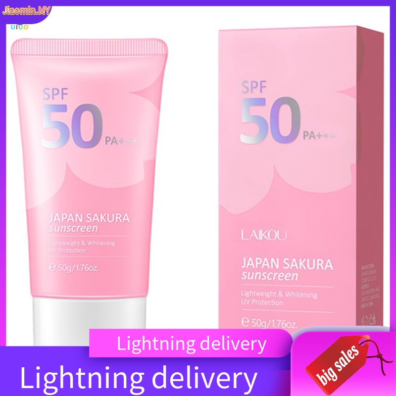 LAIKOU Face Body Whitening Sakura Sunscreen Cream Moisturizing Brightening Refreshing Waterproof ...