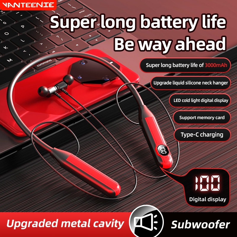 VANTEENIE Bluetooth Earphone 3000mAh Large Capacity with Microphone ...