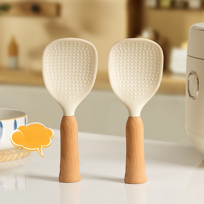 Food Grade Can Stand Silicone Rice Scoop Spoon Non Stick Soup Sauce ...