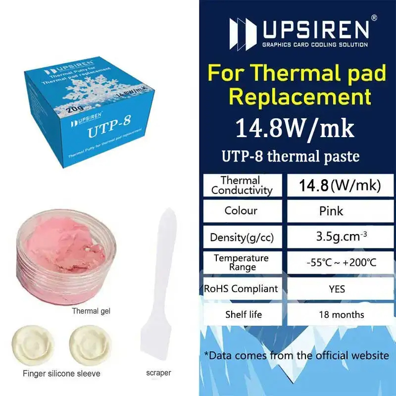 UPSIREN Thermal Putty UTP-8 For VGA GPU IC Processor Rapid Cooling Thermal Pad Replacement Heat ...