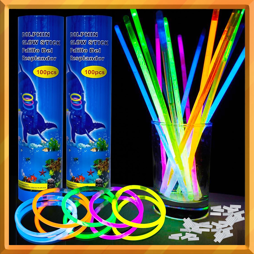 100PCS Colorful Glow Sticks with Connectors | 8 Inch Ultra Bright | Fun ...