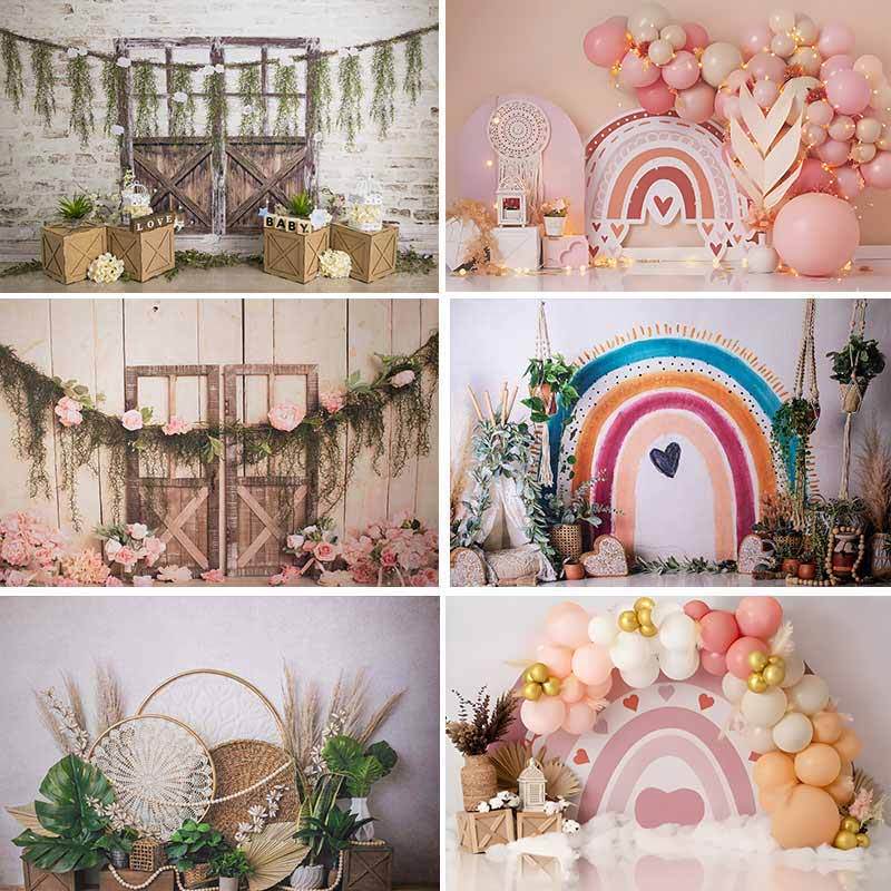 Boho Green Plants Party Backdrop For Baby Shower New Born Cake Smash ...