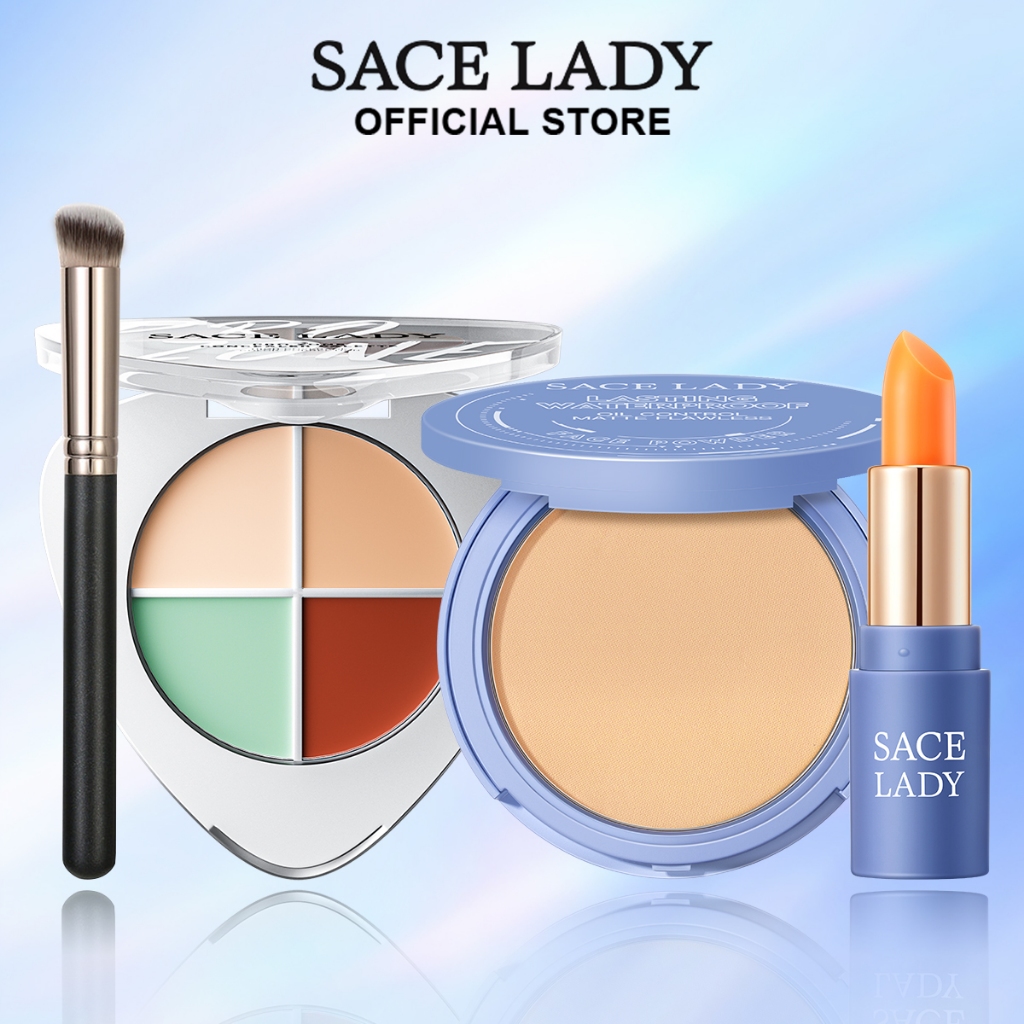 SACE LADY Set Waterproof Pressed Powder Full Concealer Palette Flawless ...