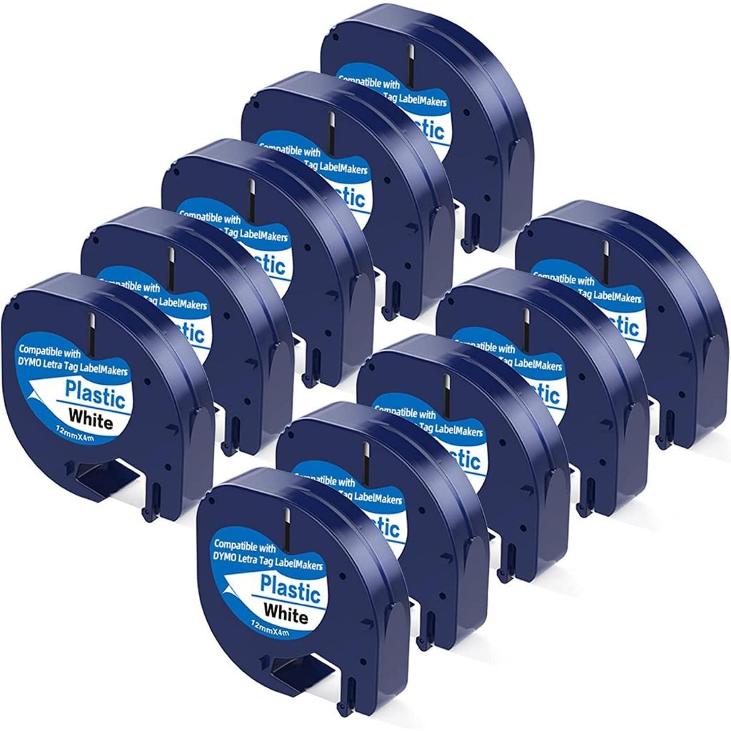 DYMO Compatible Label Tape LetraTag Refills 91201 91331 S0721660 Plastic LT Labeling 10-Pack ...